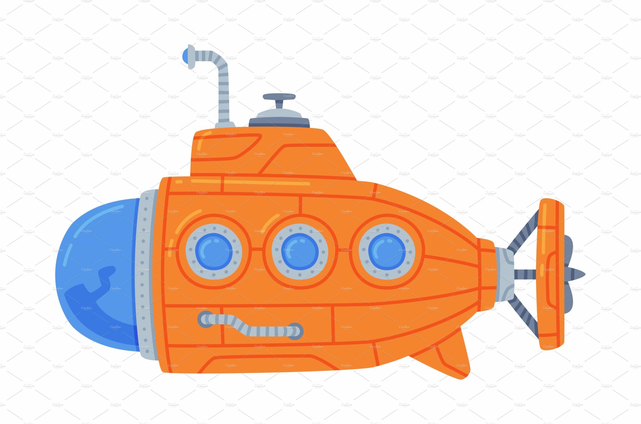 Red Submarine Watercraft Swimming – MasterBundles