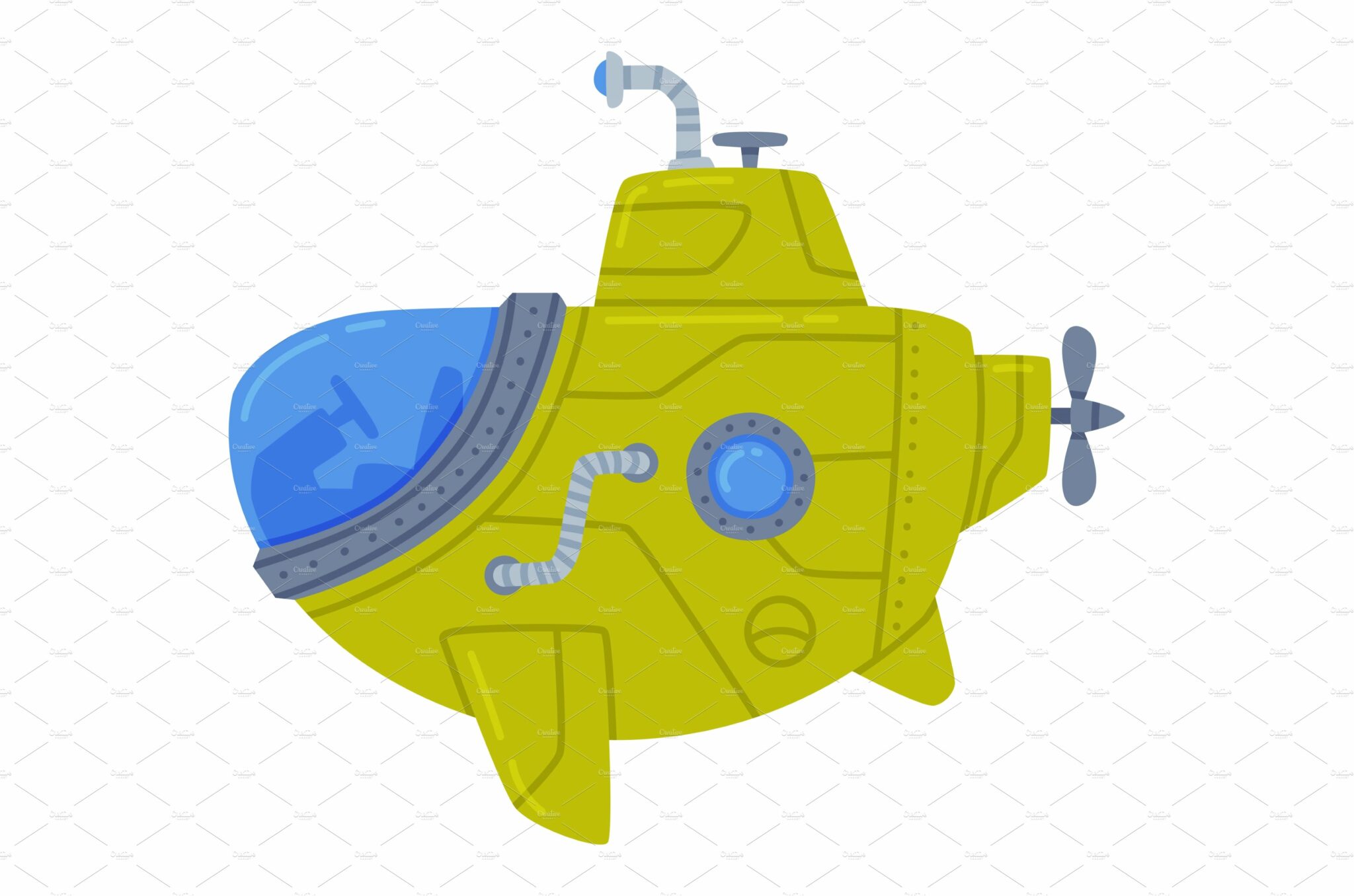 Green Submarine Watercraft Swimming – MasterBundles