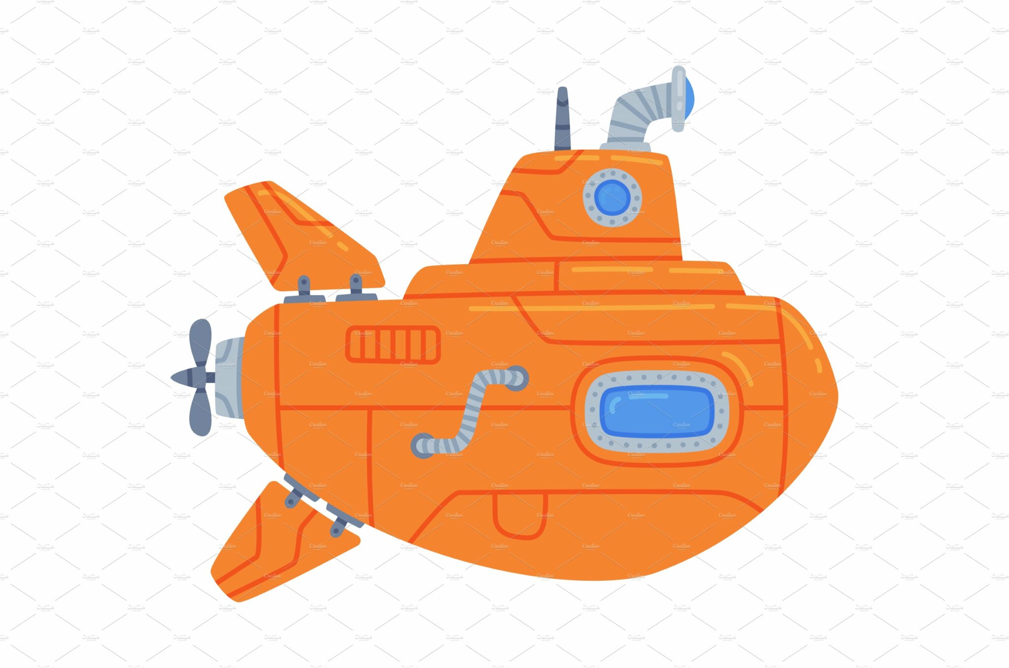 Red Submarine Watercraft Swimming – MasterBundles