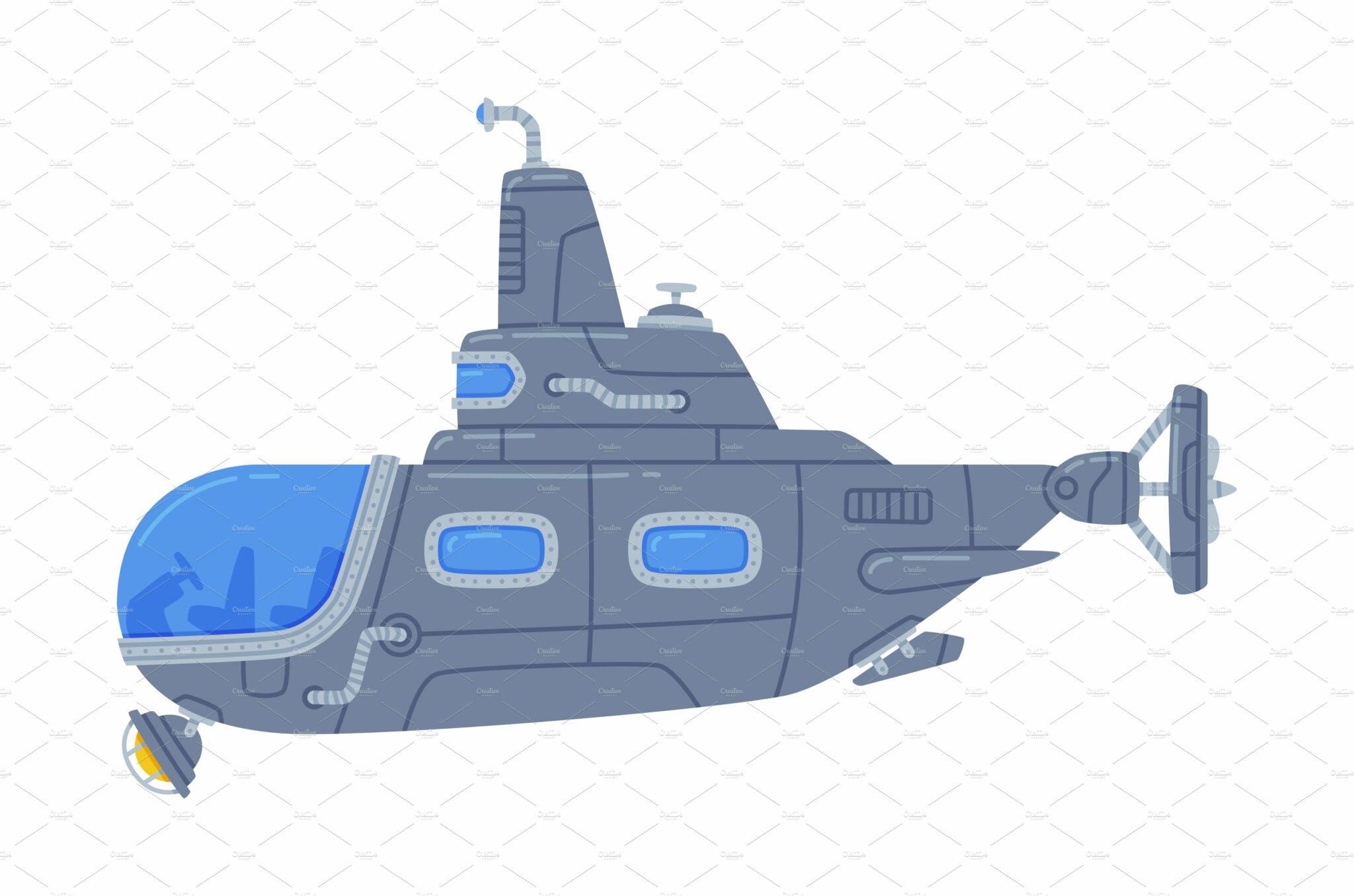 Blue Submarine Watercraft Swimming – MasterBundles