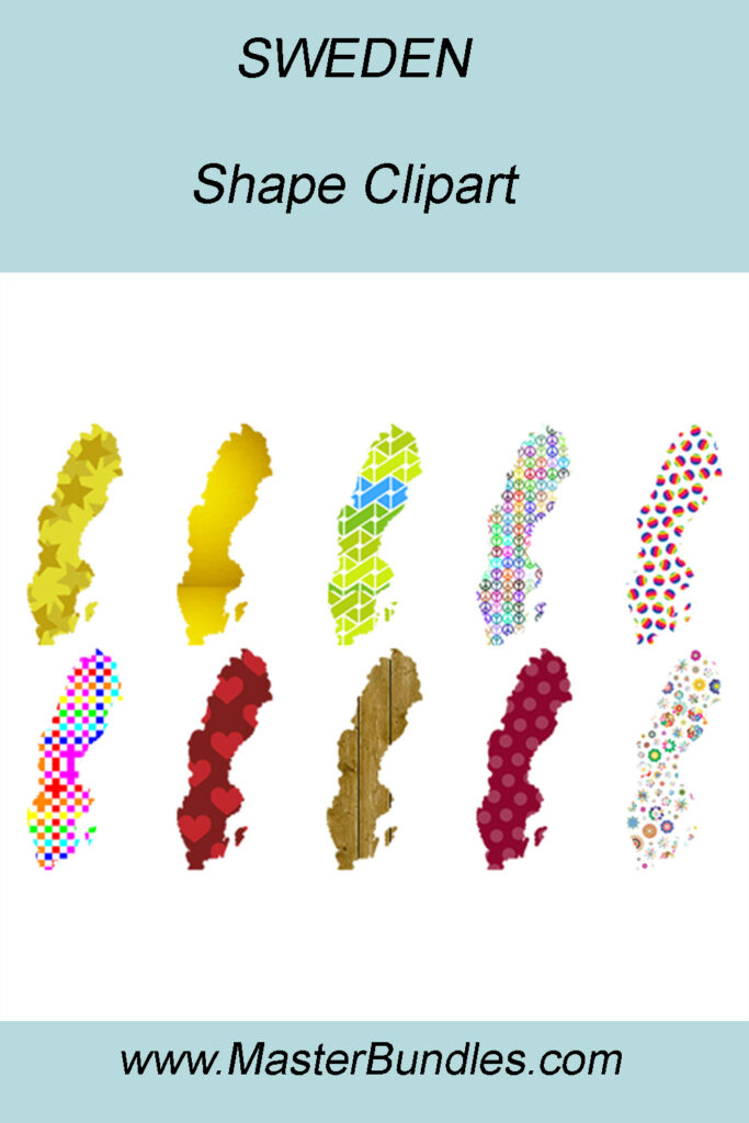 SWEDEN SHAPE CLIPART ICONS - MasterBundles