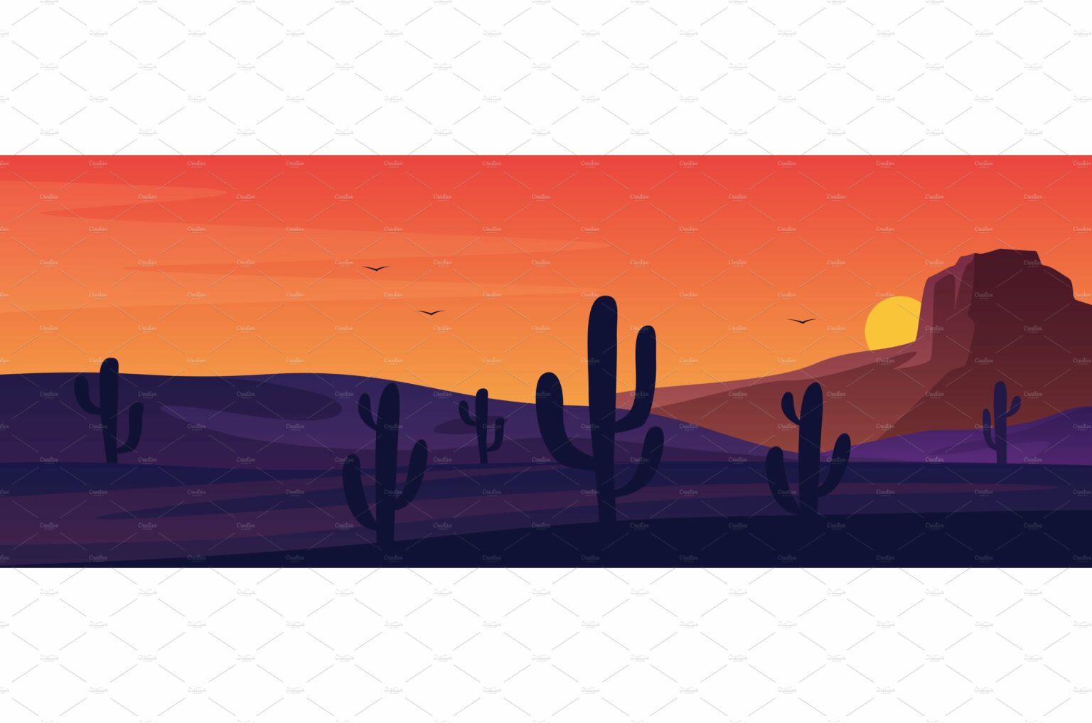 Mexican desert panorama landscape – MasterBundles