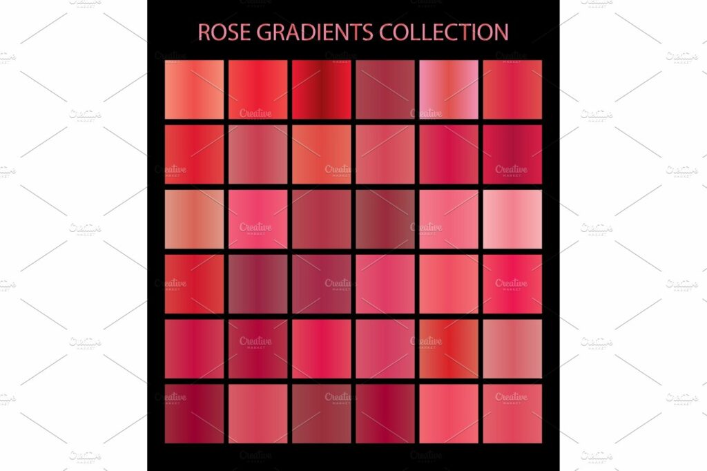 36 vector rose color gradients – MasterBundles