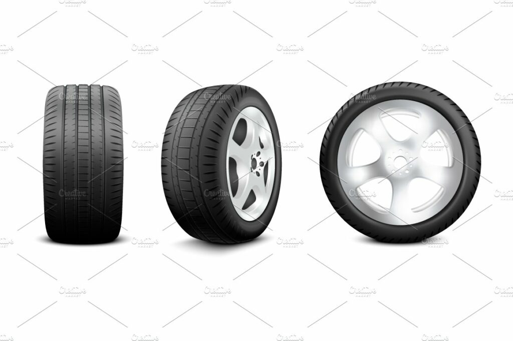 Car Wheel, Tire. Vector set. – MasterBundles