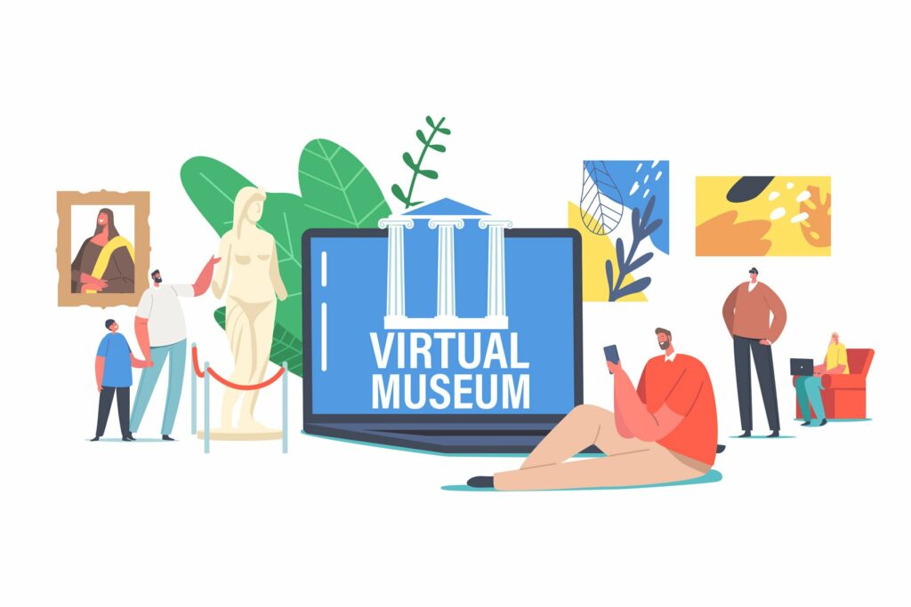 People Visiting Virtual Museum – MasterBundles