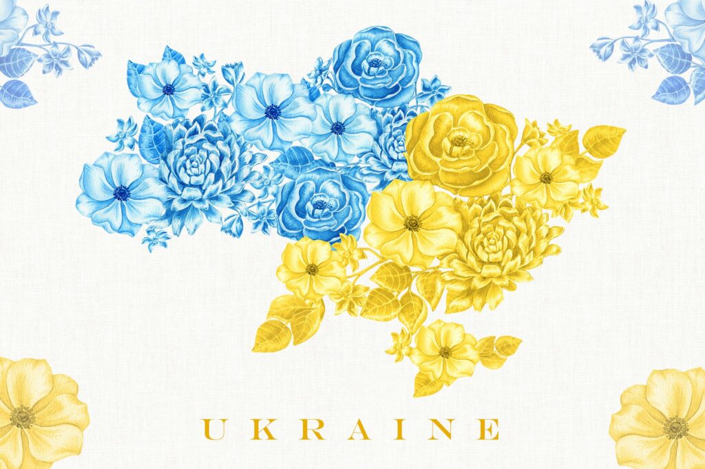 Watercolor Ukraine flower map – MasterBundles
