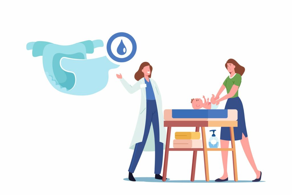 Doctor Presenting Nappy to Mother – MasterBundles