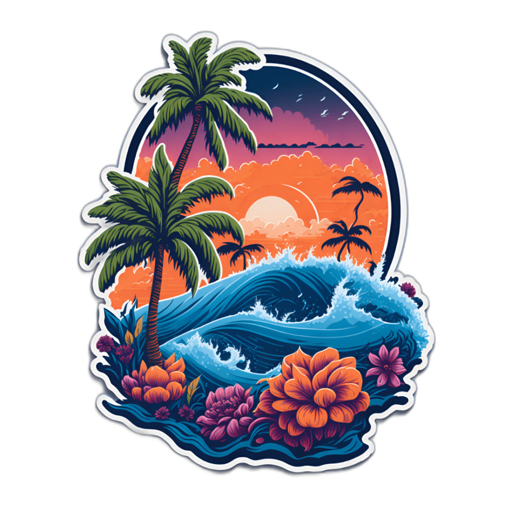 A Majestic Palm Tree Sticker Artwork for T-Shirt Graphic - MasterBundles