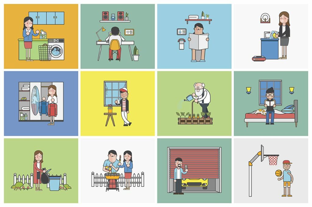 Illustration of people activities – MasterBundles