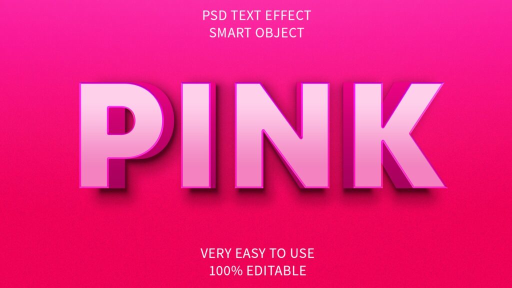 Pink Editable 3D Text Effect PSD - MasterBundles