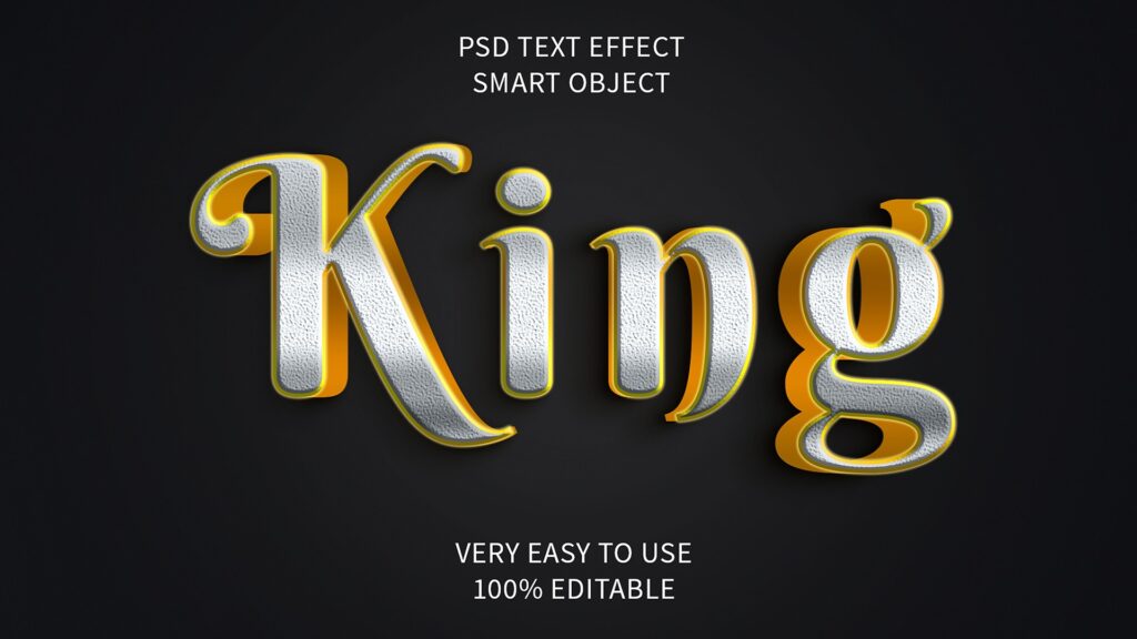 King Editable 3D Text Effect PSD - MasterBundles