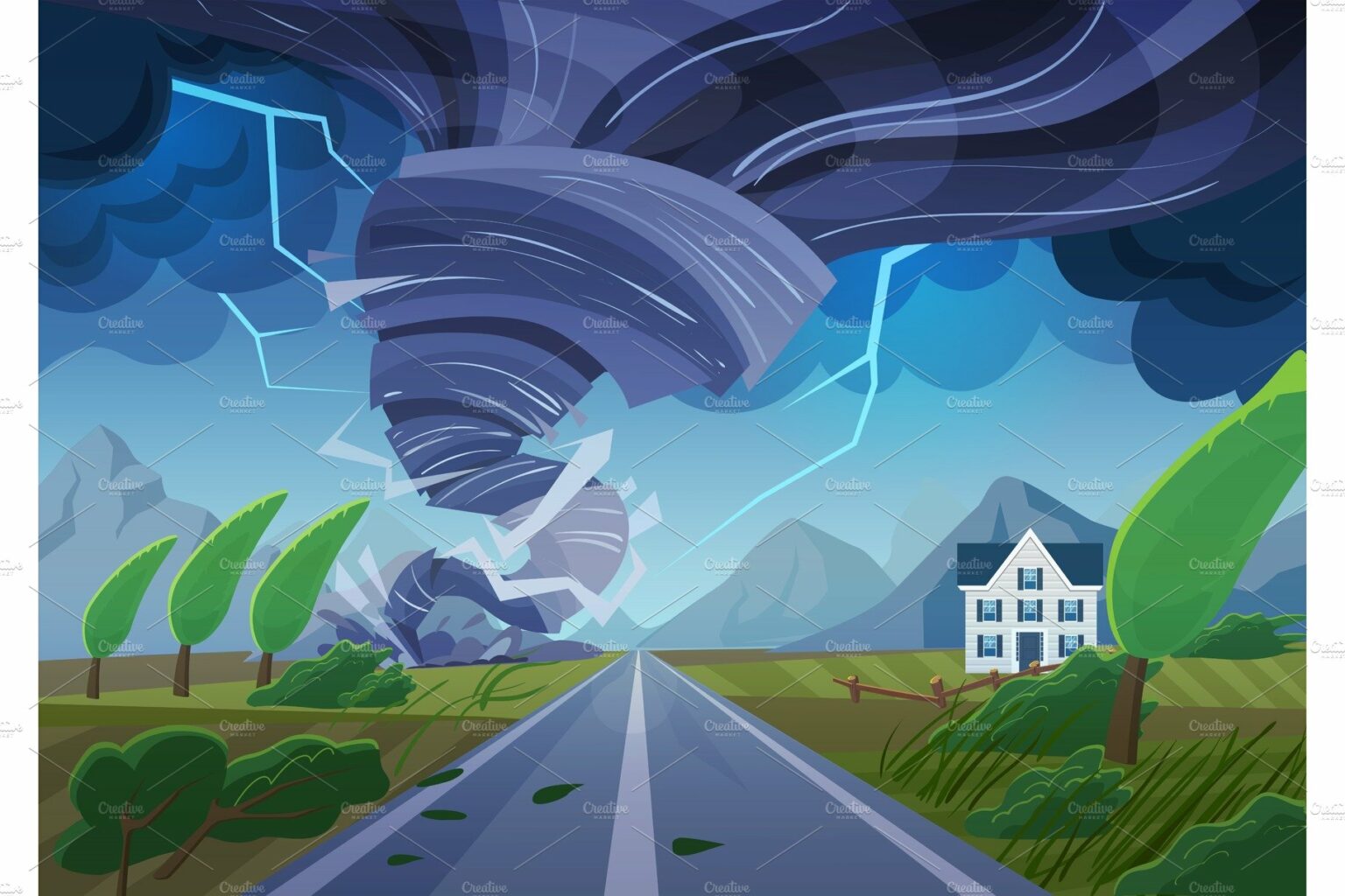 Twisting tornado nature disaster – MasterBundles