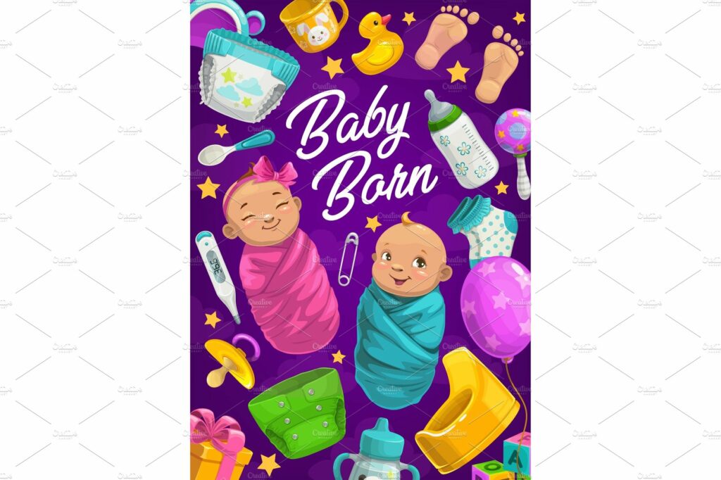 Baby born poster, girl and boy – MasterBundles