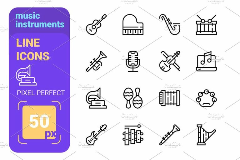 Music instruments and audio symbols – MasterBundles