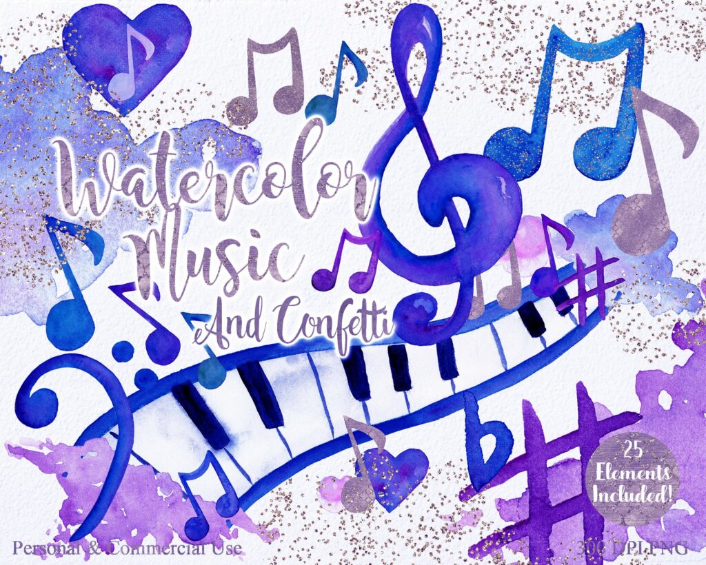 Watercolor Musical Clipart – MasterBundles