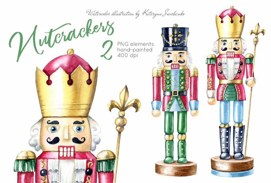 Nutcrackers. Watercolor Christmas – MasterBundles
