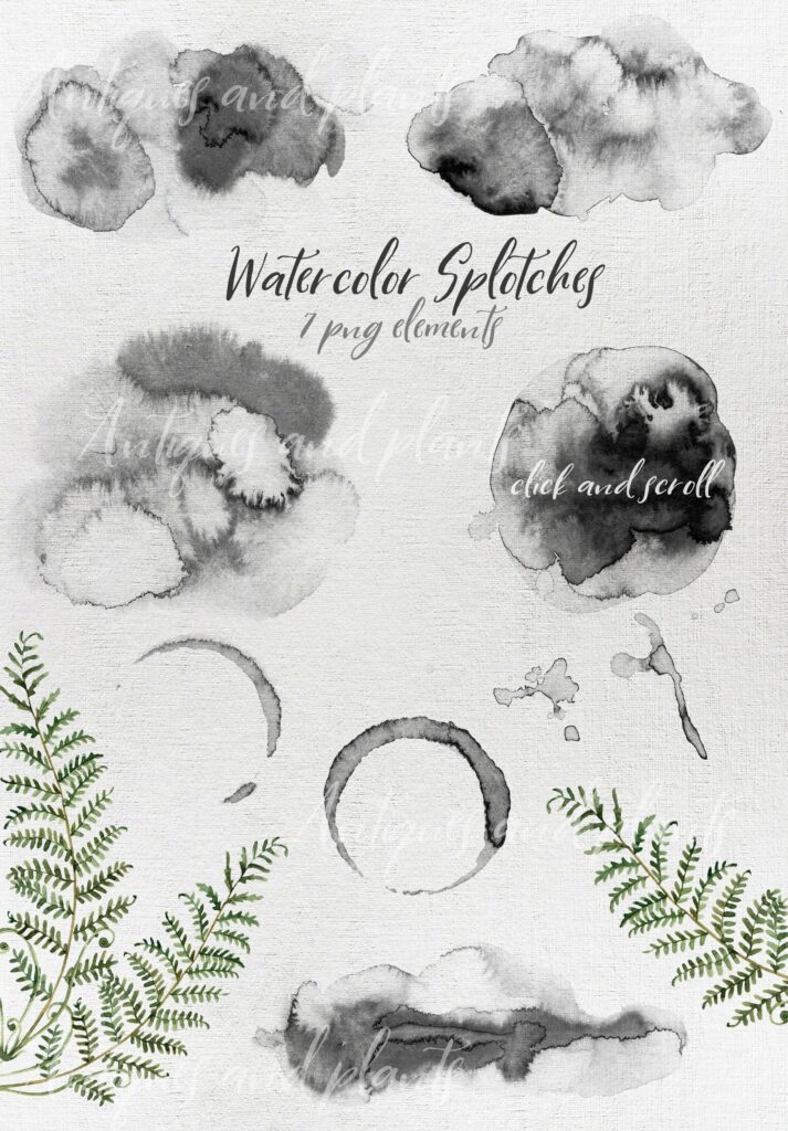 Watercolor antiques and splotches – MasterBundles