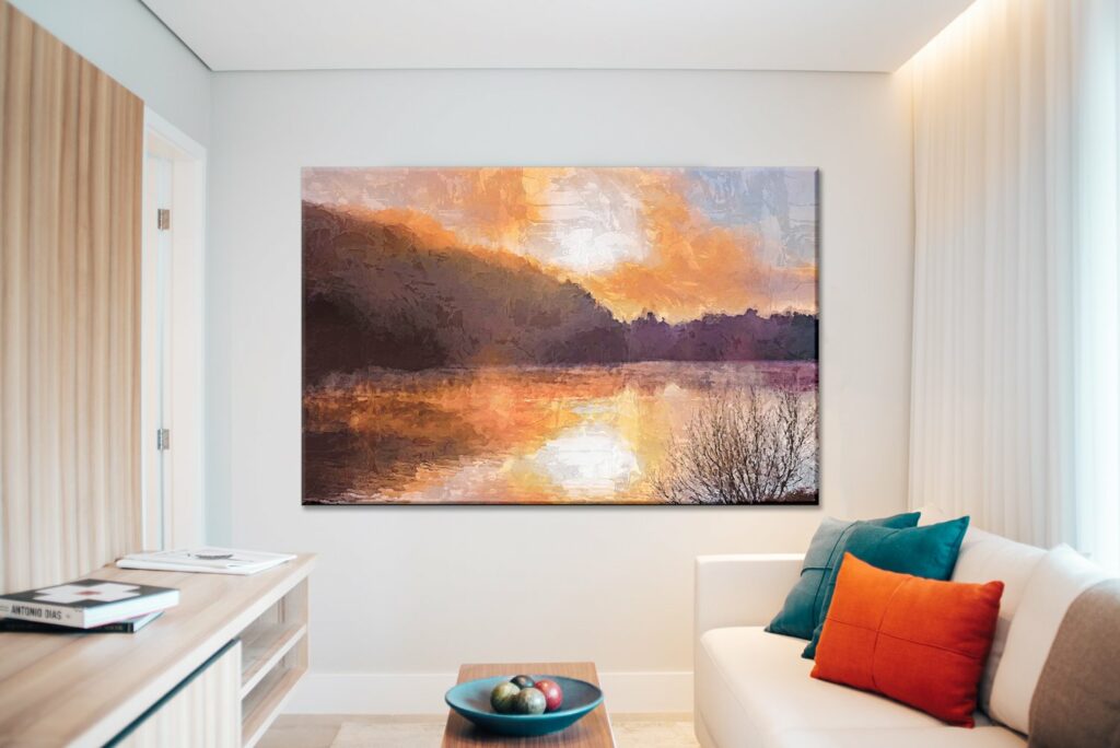 Sunset Painting on Canvas – MasterBundles