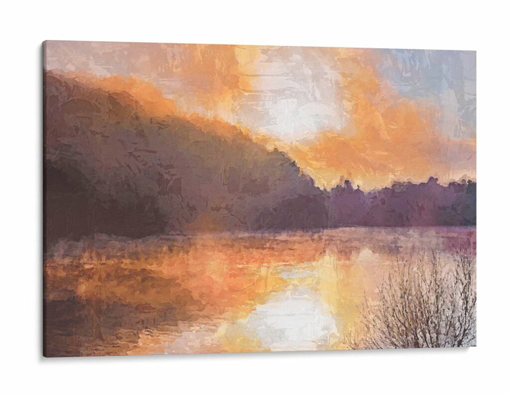 Sunset Painting on Canvas – MasterBundles