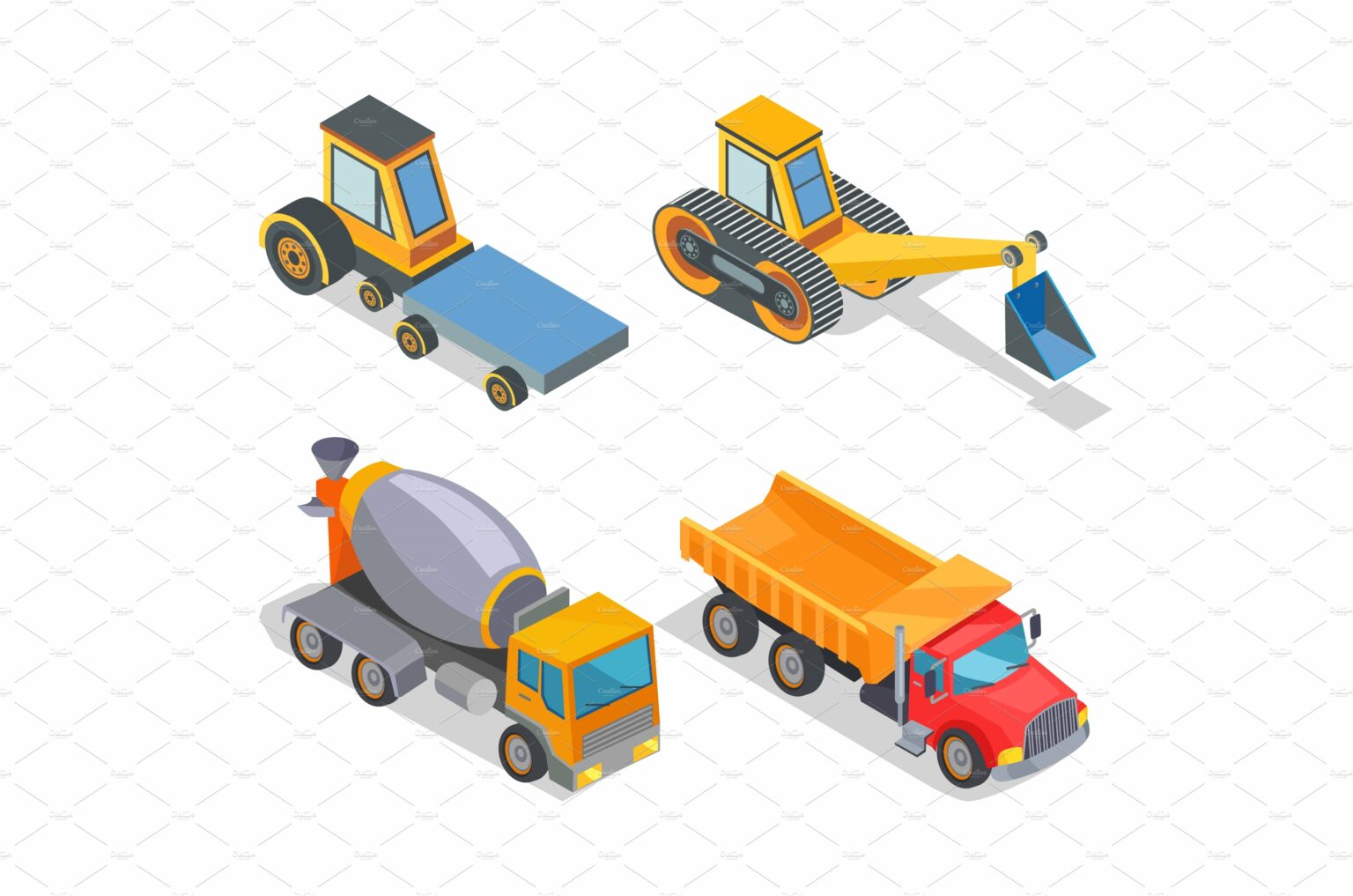 Construction Machines Icons, Working – MasterBundles