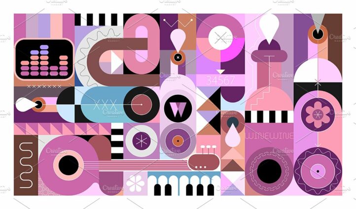 Wine Bottles and Musical Instruments – MasterBundles