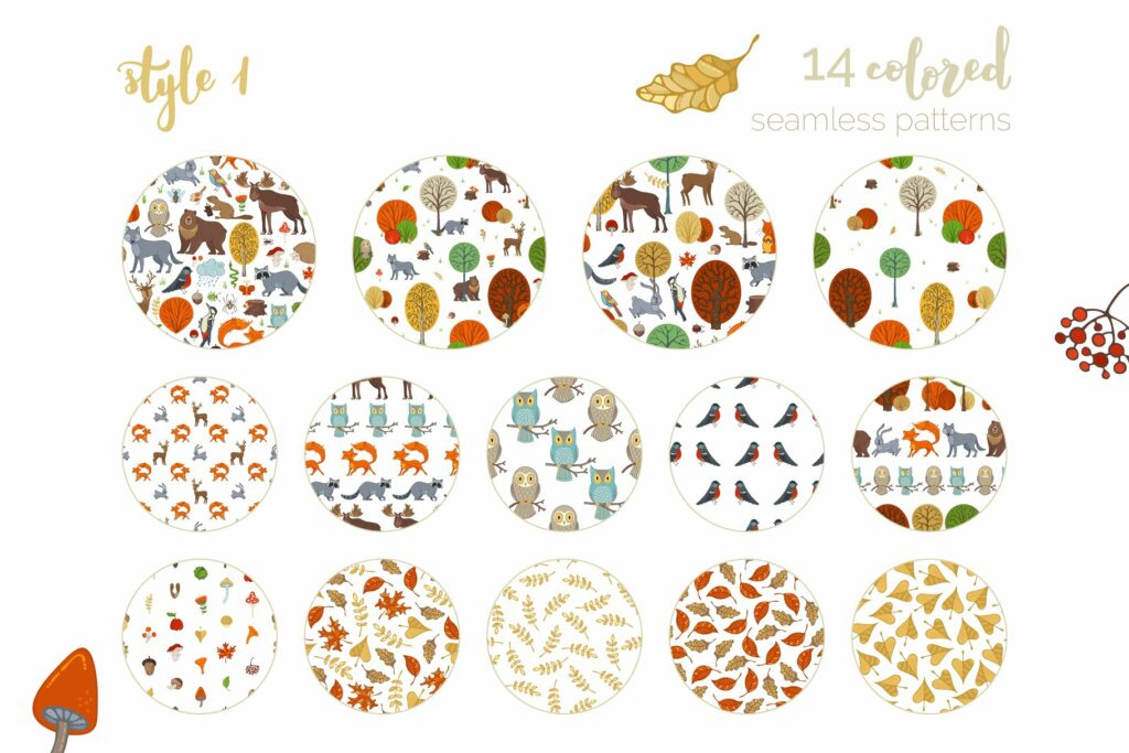 Autumn Woodland Seamless Patterns – MasterBundles