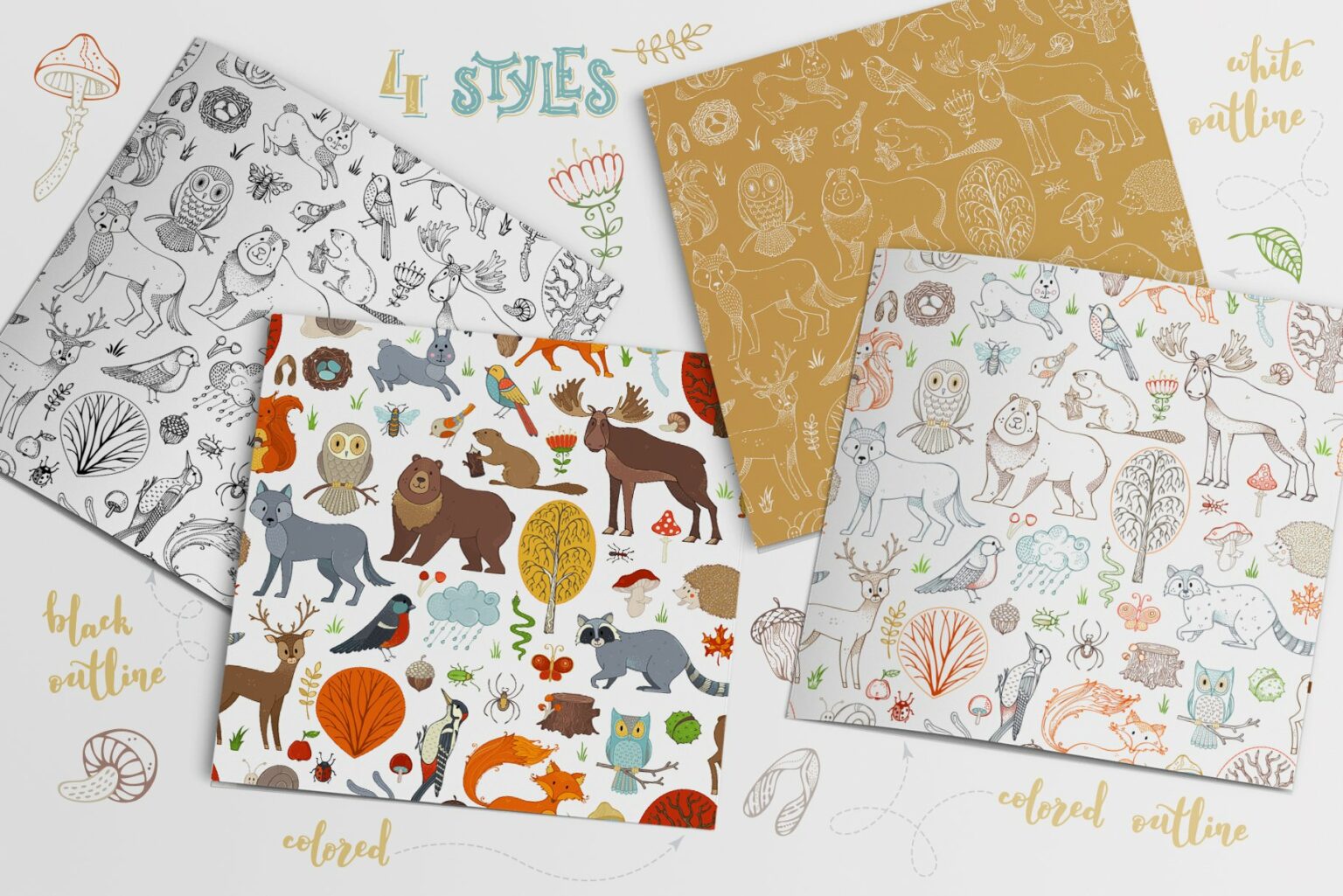 Autumn Woodland Seamless Patterns – MasterBundles
