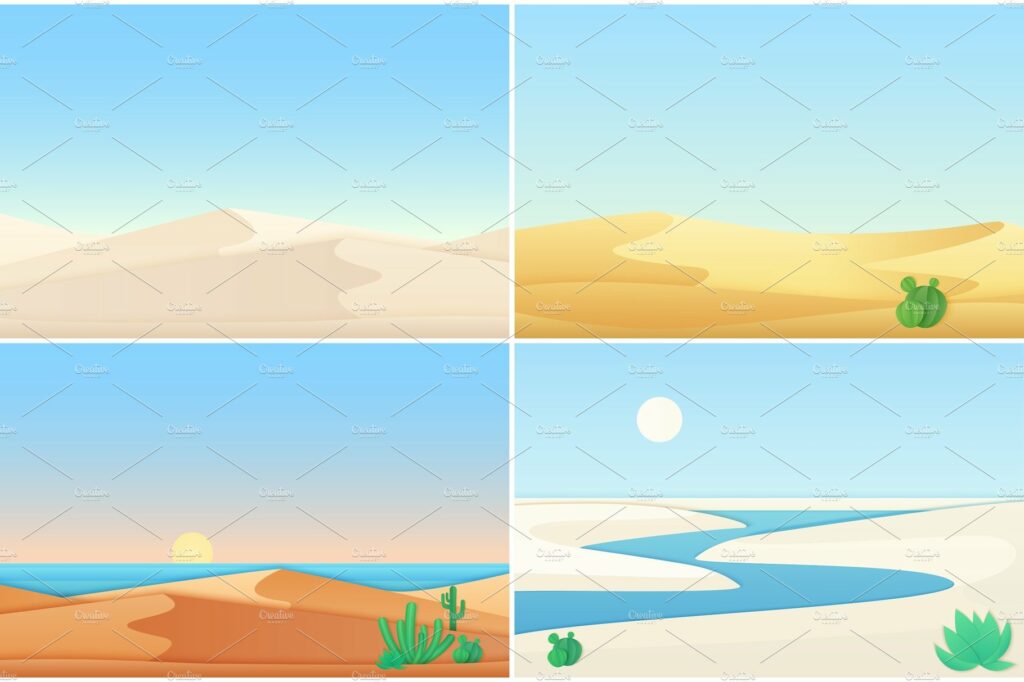 Desert sand dunes landscapes – MasterBundles