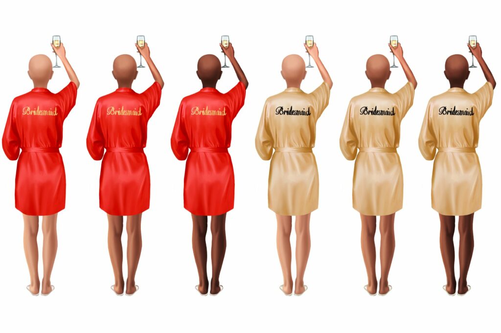 Bridesmaid drawing – MasterBundles