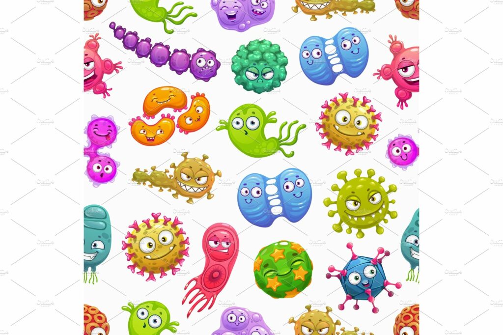 Viruses seamless pattern – MasterBundles