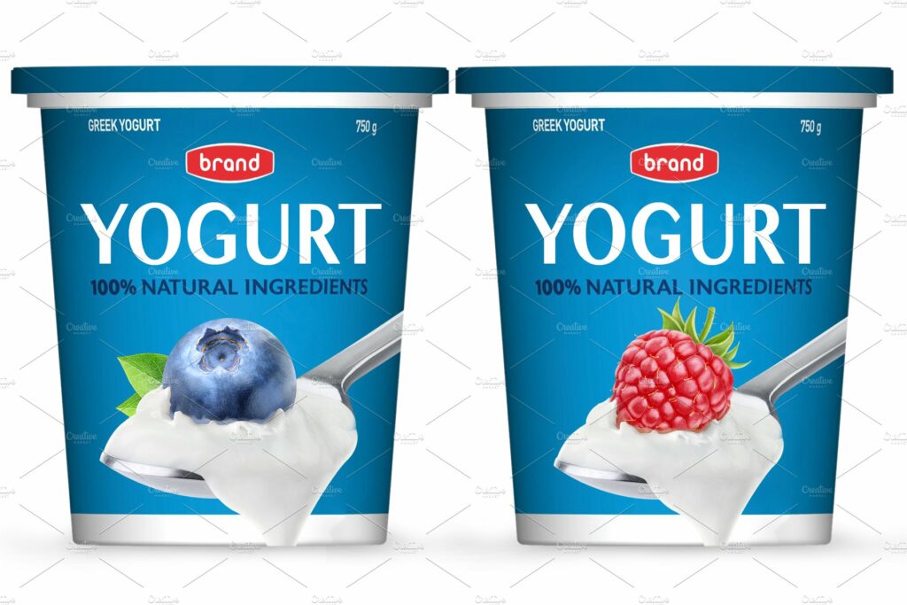Fruit yogurt on spoons – MasterBundles