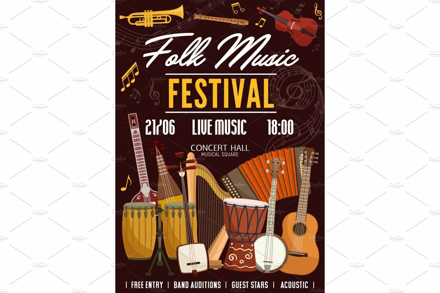 Folk music festival, instruments – MasterBundles
