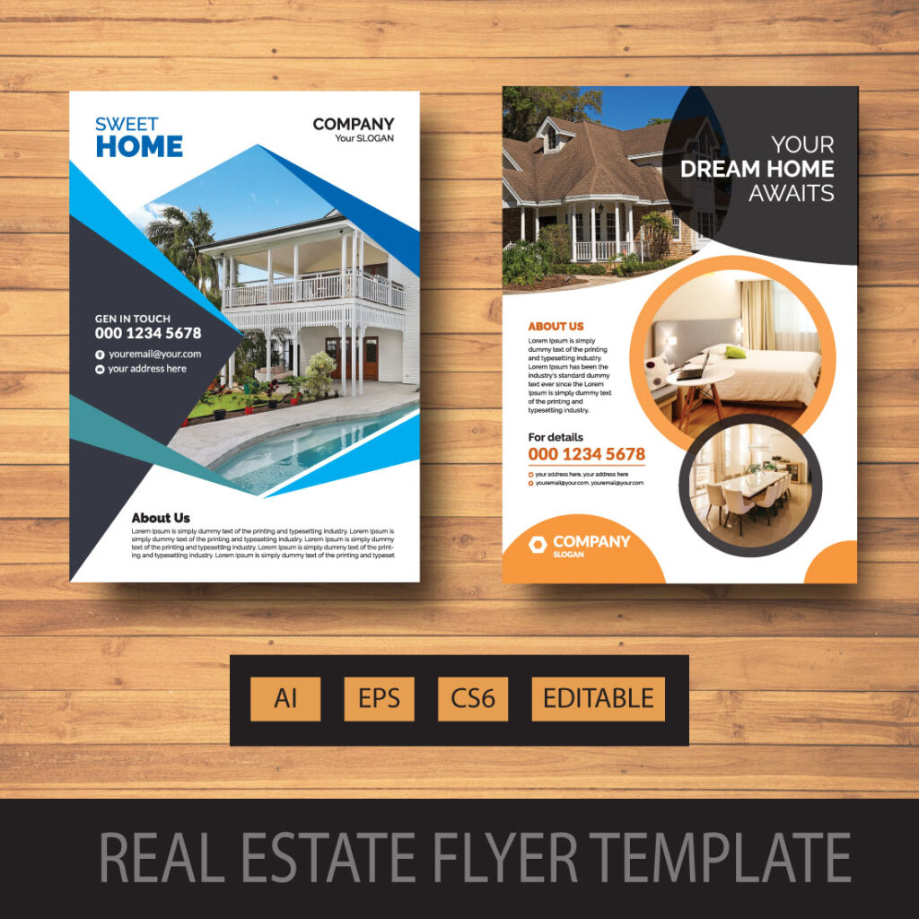 2 Unique Real Estate Flyer Template Design - MasterBundles