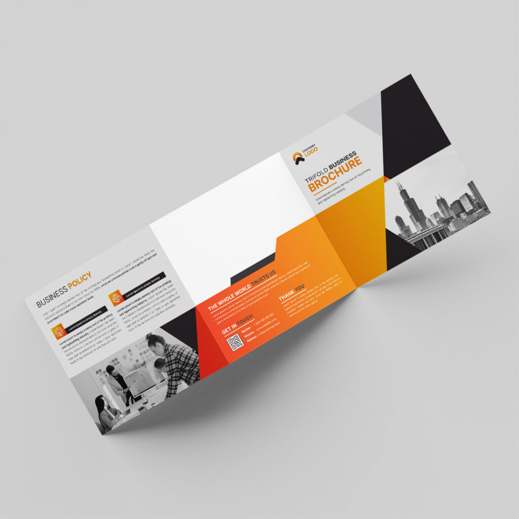 Minimal Trifold Square Brochure Template Design - MasterBundles