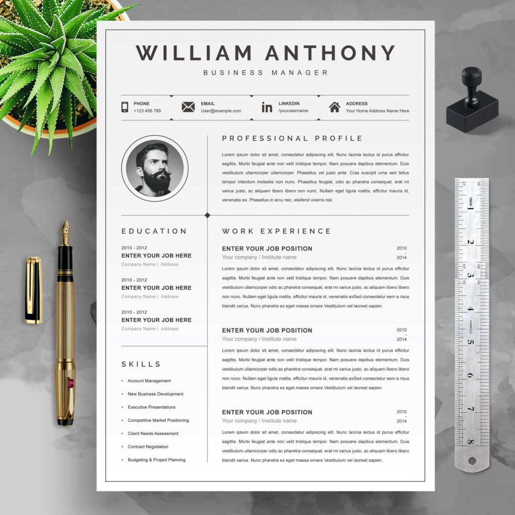 Business Manager Clean Resume Template | Creative Professional Resume ...