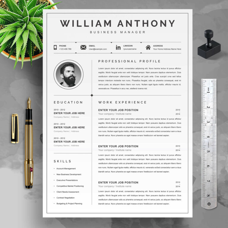 Business Manager Clean Resume Template | Creative Professional Resume ...