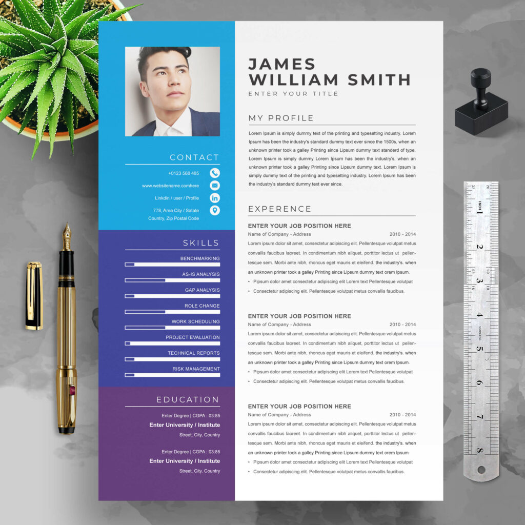 Creative InDesign Resume Template | Minimal Resume Template - MasterBundles