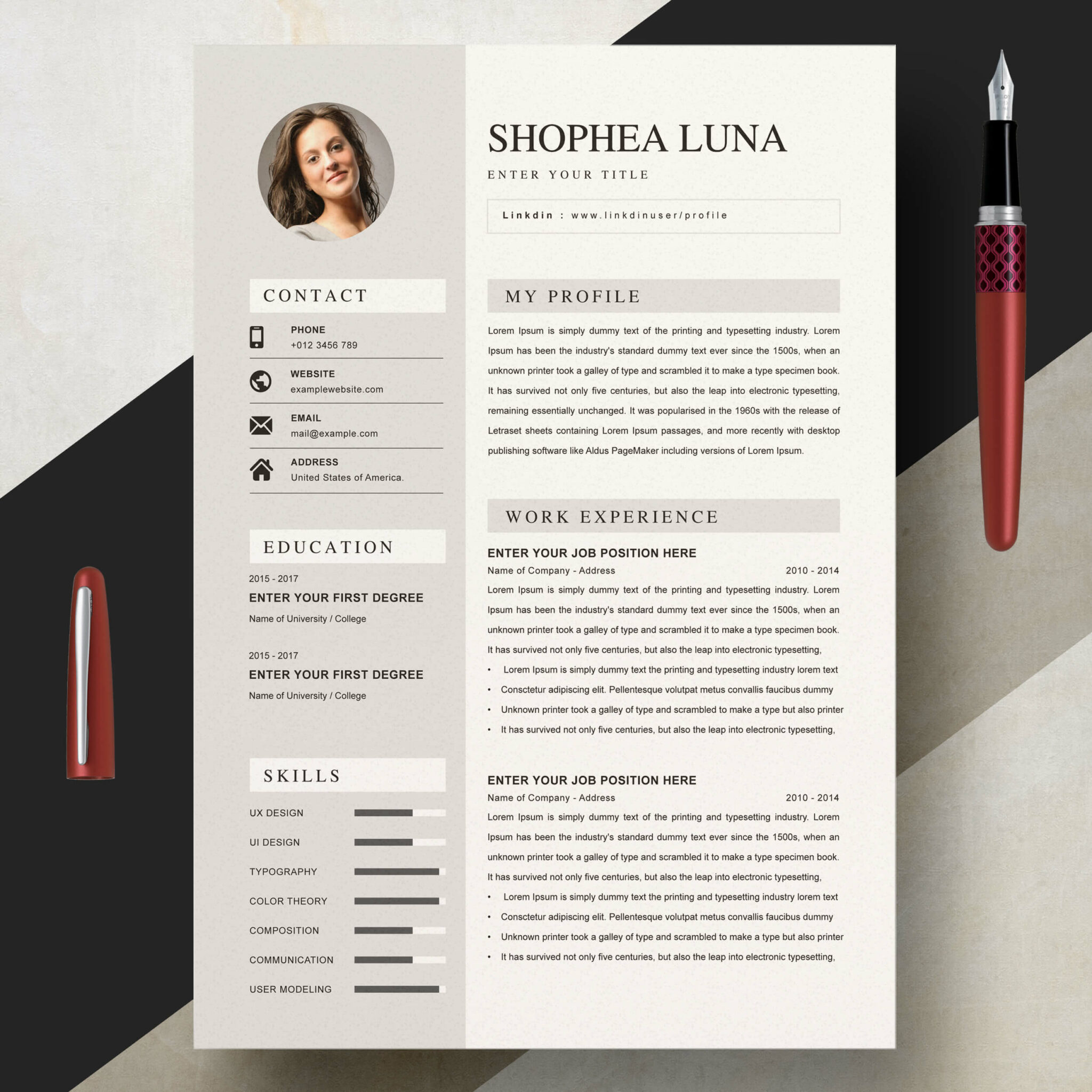 Creative Personal Resume Template | Resume Template With Cover Letter ...