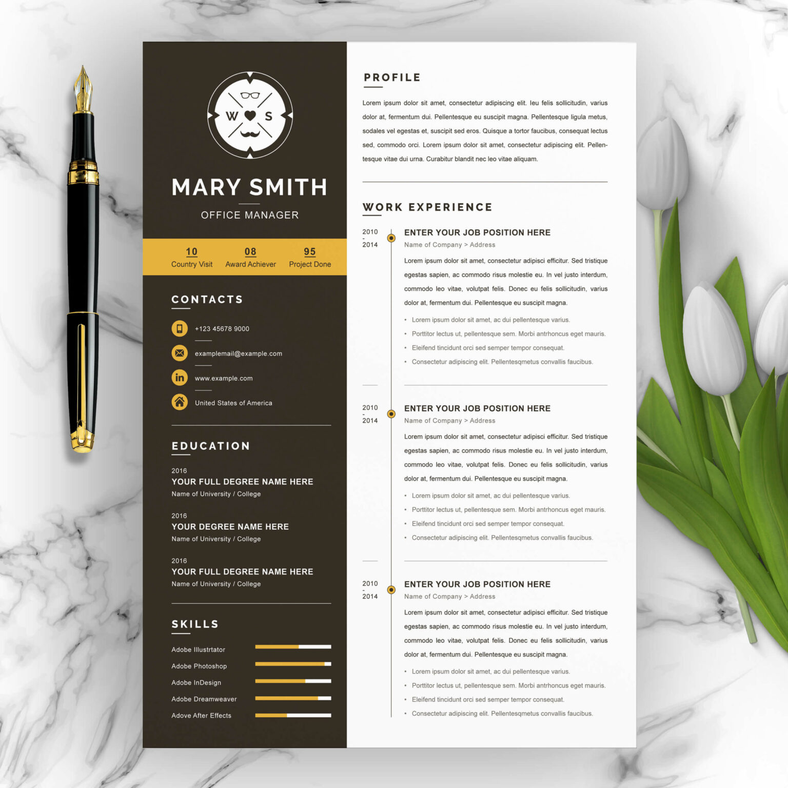 Office Manager Resume Template | Modern Resume Template | CV ...