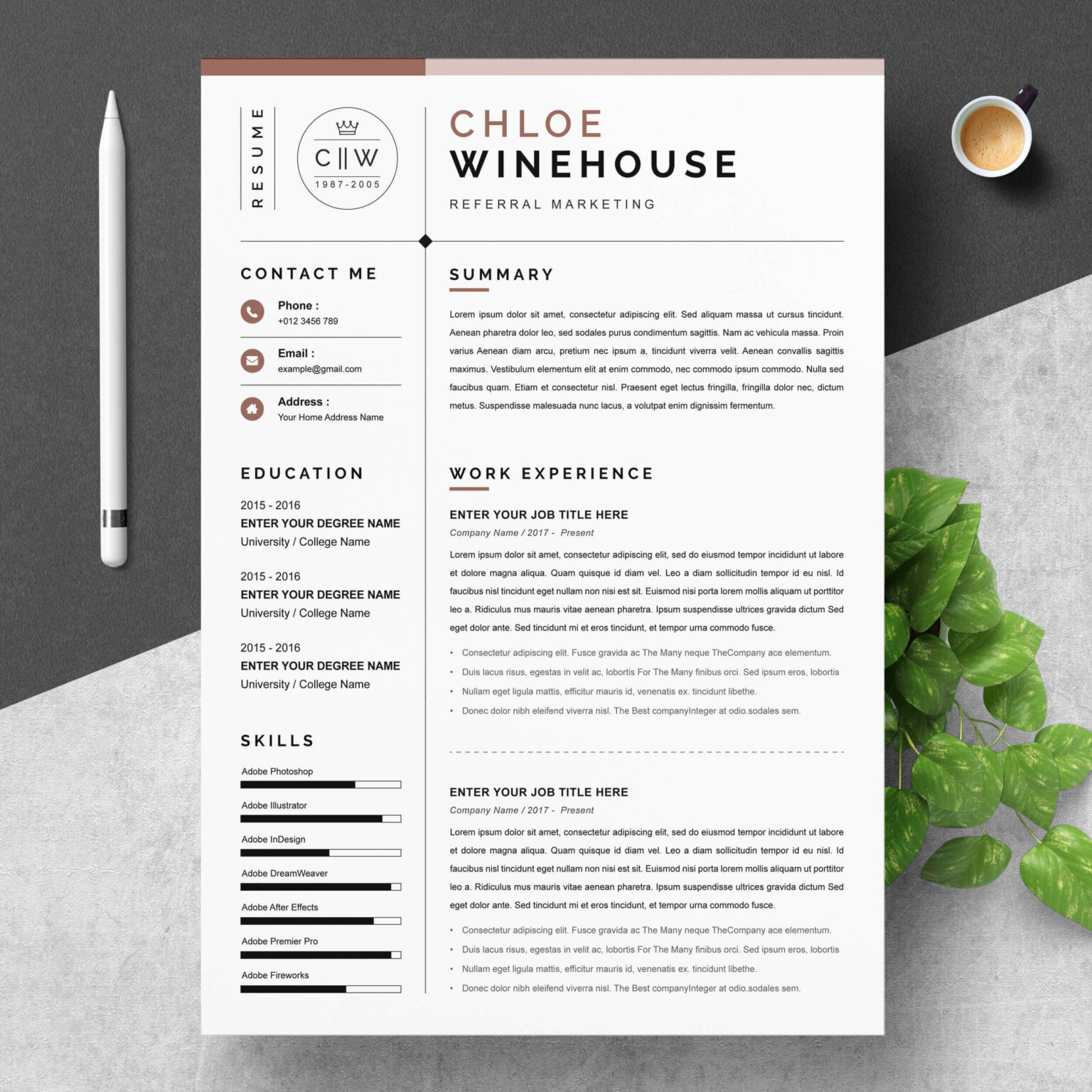 Referral Marketing Resume CV Template | Professional CV Template ...