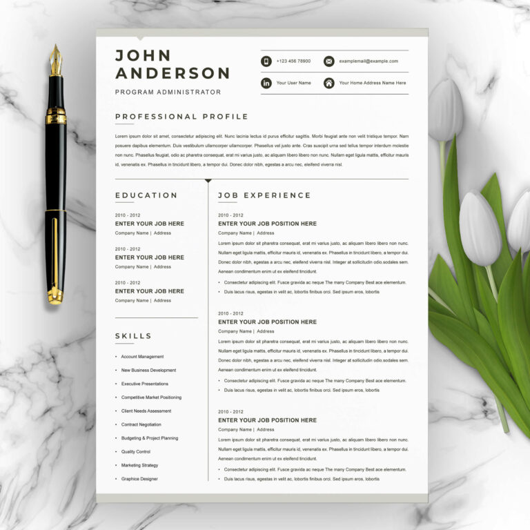 Professional Resume Template – MasterBundles