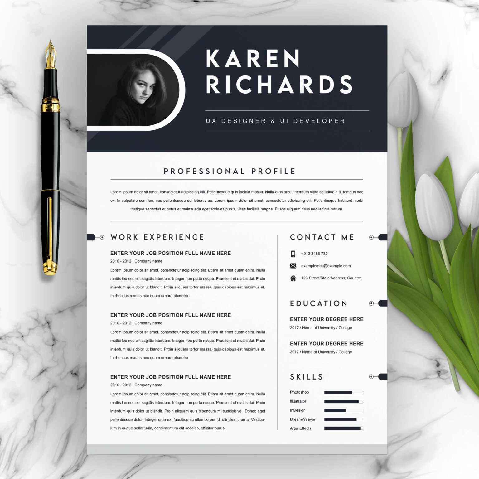 Professional and Clean Resume Template | Resume Word Template ...