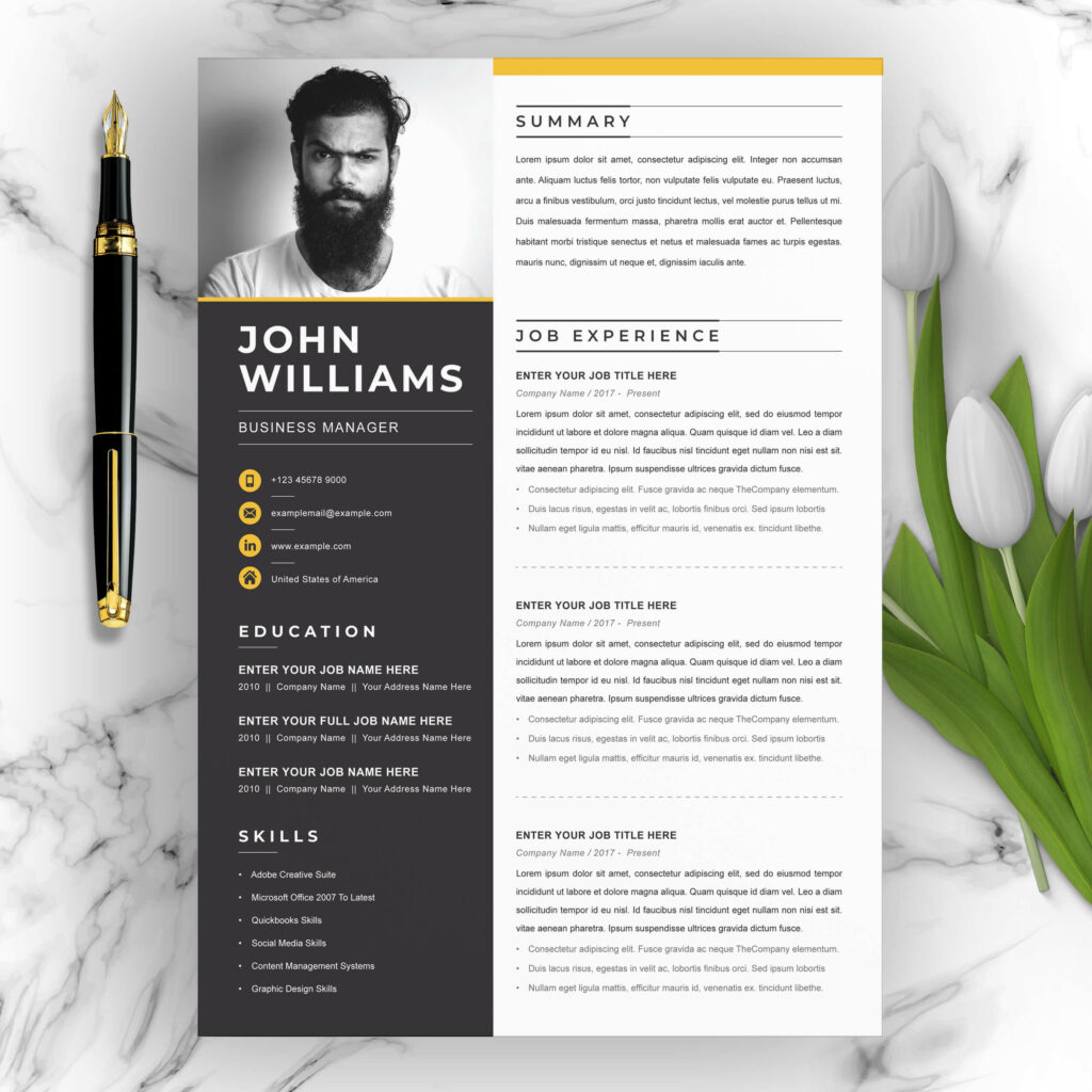 Business Manager CV Template | Modern Resume Template With Cover Letter ...