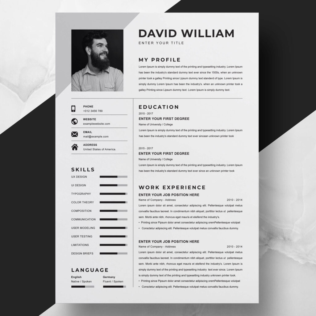 Professional Resume Template for Web designers | CV Template Design ...
