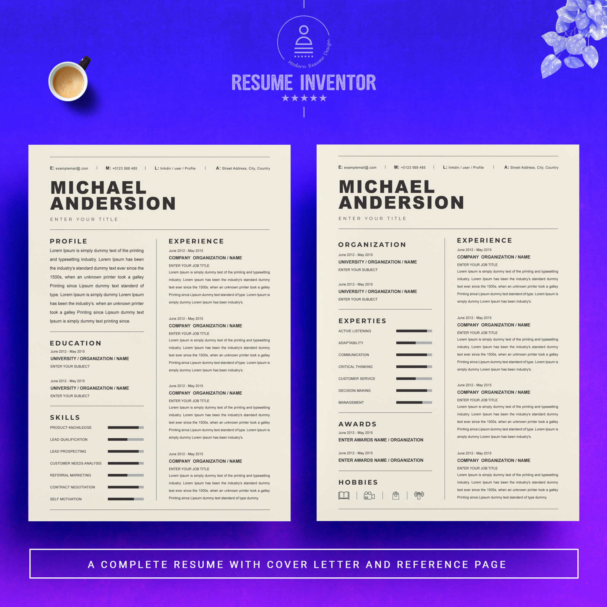 Clean Professional Resume Template | Premium Word Resume Template ...