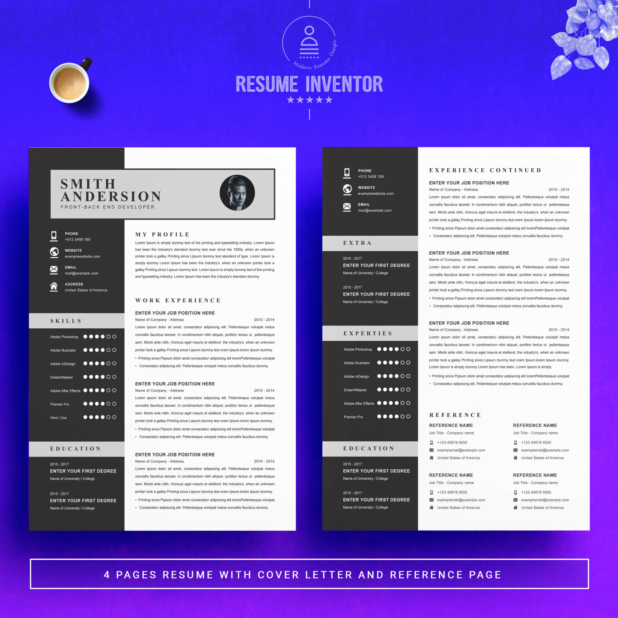 Front - Back End Developer Resume Template | Word Resume Template ...