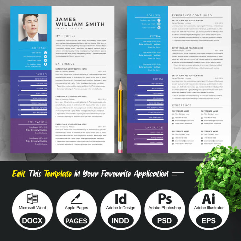 Creative InDesign Resume Template | Minimal Resume Template - MasterBundles