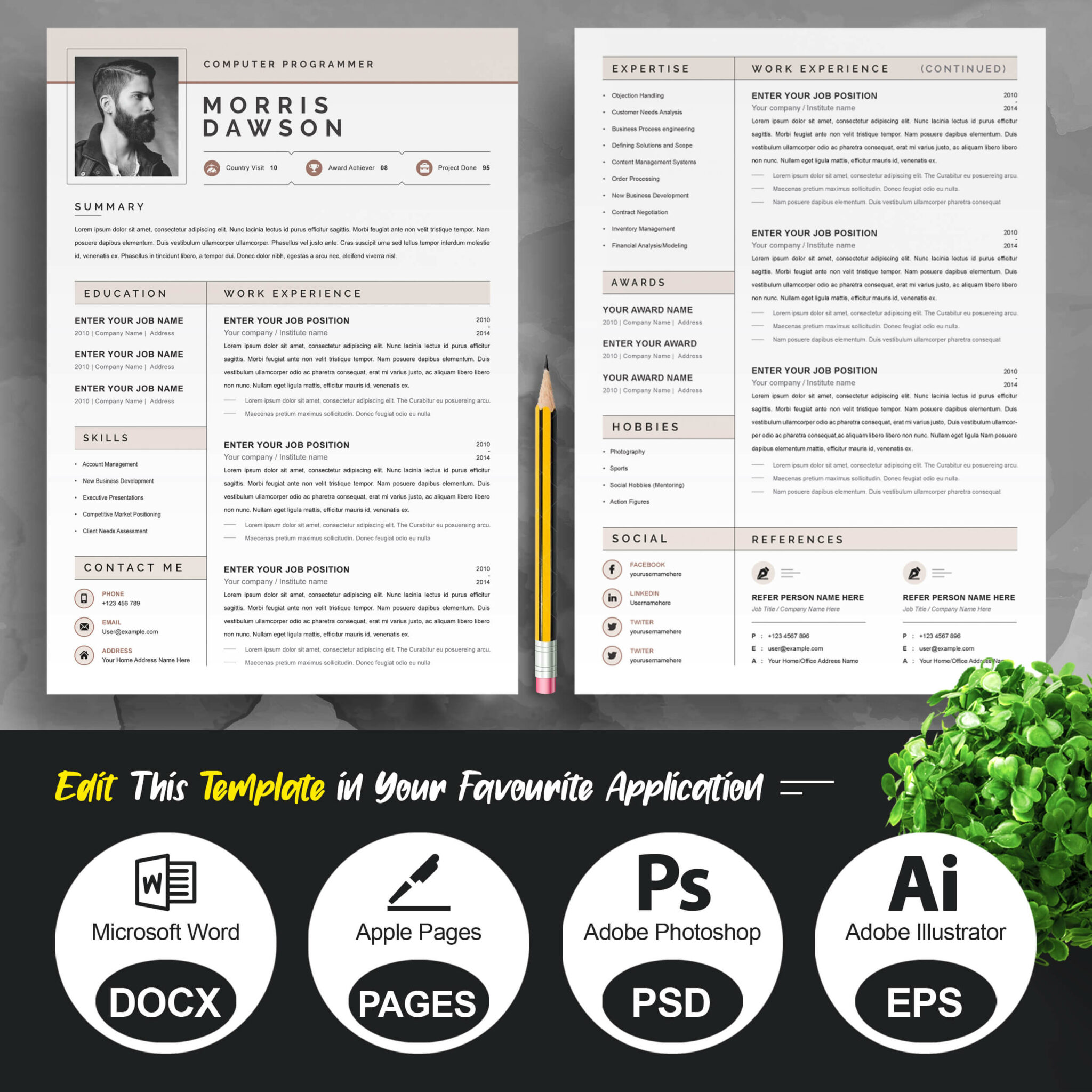 Computer Programmer Resume Template | Creative Professional Resume ...