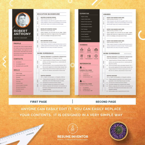 Professional Graphic Designer Resume Template | Word Resume Template ...