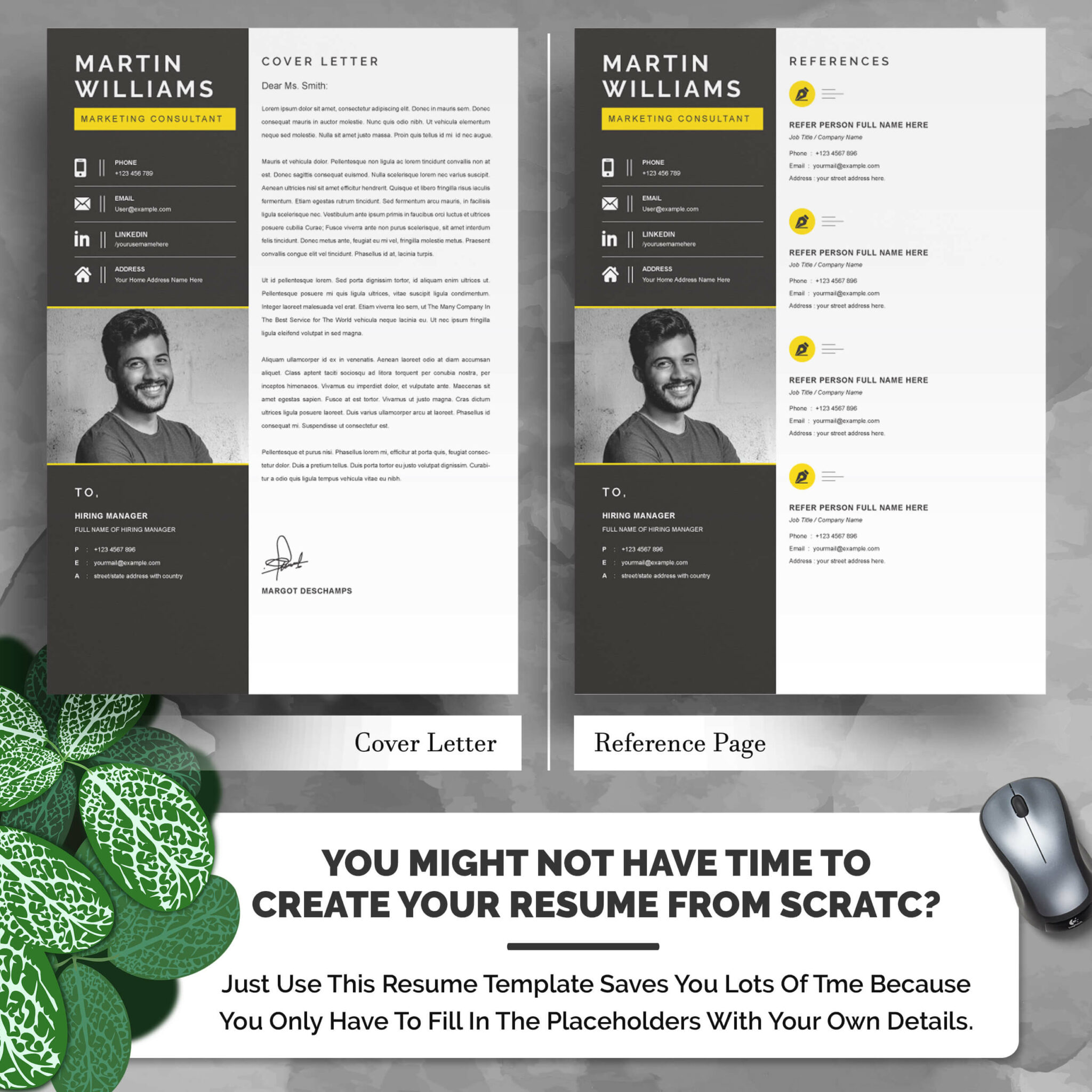 Modern Trendy Resume CV Template | Word Resume Template - MasterBundles